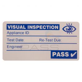 Visual inspection pat labels for portable appliance testing